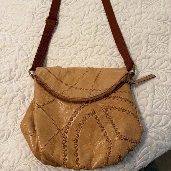 The Sak | Bags | The Sak Tan Leather Peace Sign Crossbody Purse | Poshmark